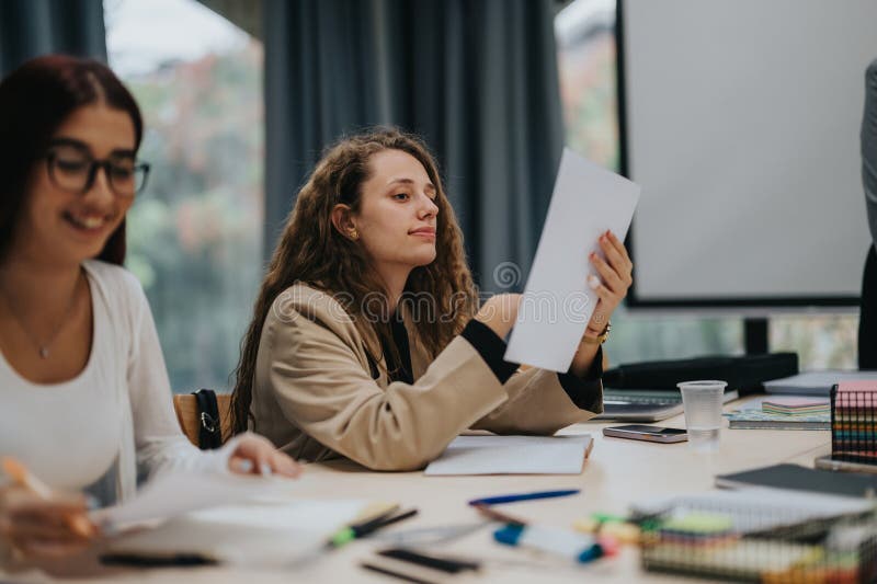 Students Engaged in a Collaborative Classroom Learning Experience Stock ...