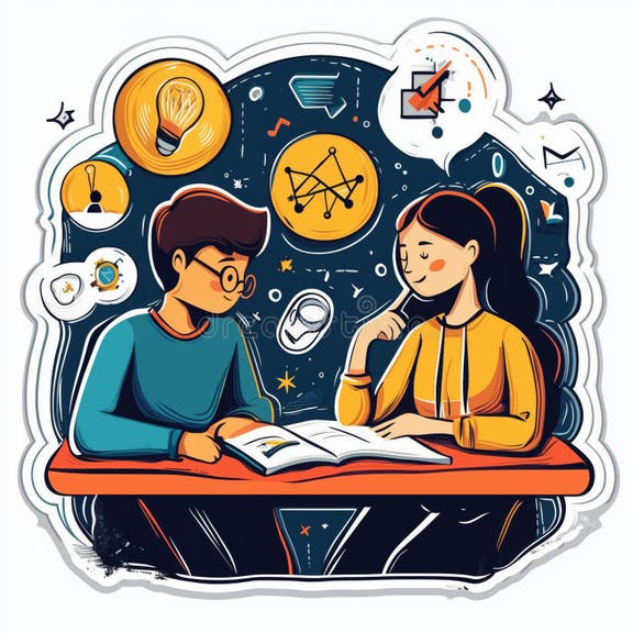 Students Engaged in Collaborative Problem Solving at a Study Session Stock Image - Image of ...