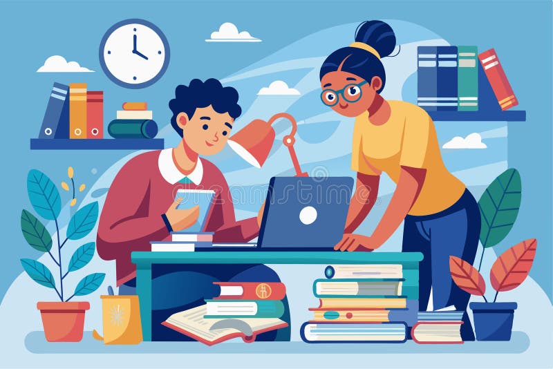 Students are Engaged in Group Work, Reviewing Materials and Using a ...