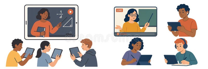 Students Engaged in Interactive Learning through Digital Devices in a ...