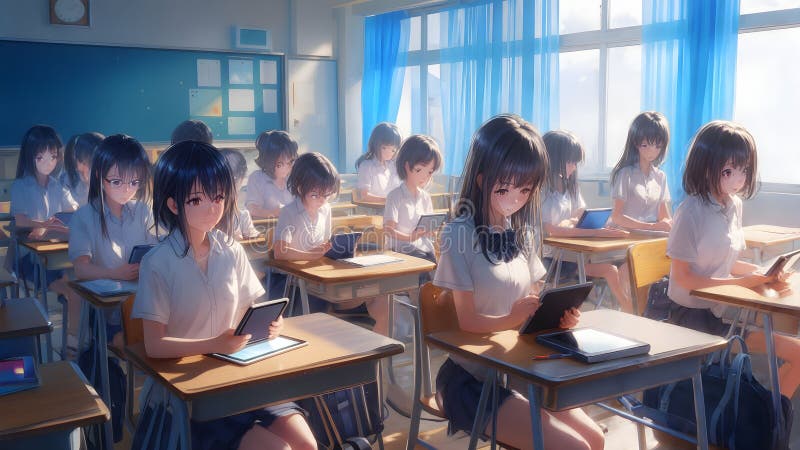 Students Engaged in Learning during a Bright Morning Session in a ...