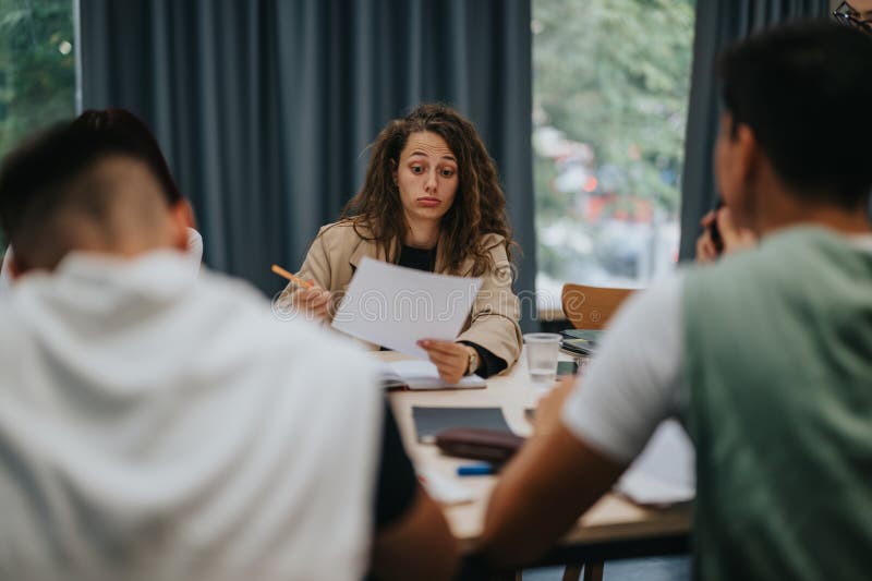 Students Engaged in a Lively School Group Discussion Stock Photo ...