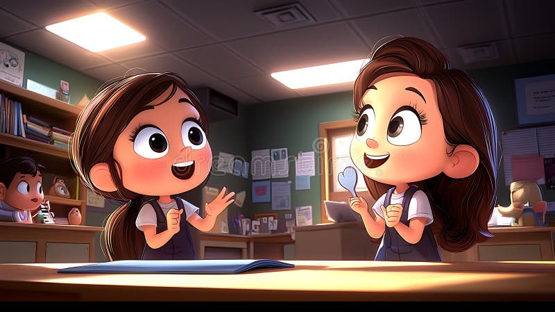 Students Engaging in a Classroom Environment Stock Illustration ...