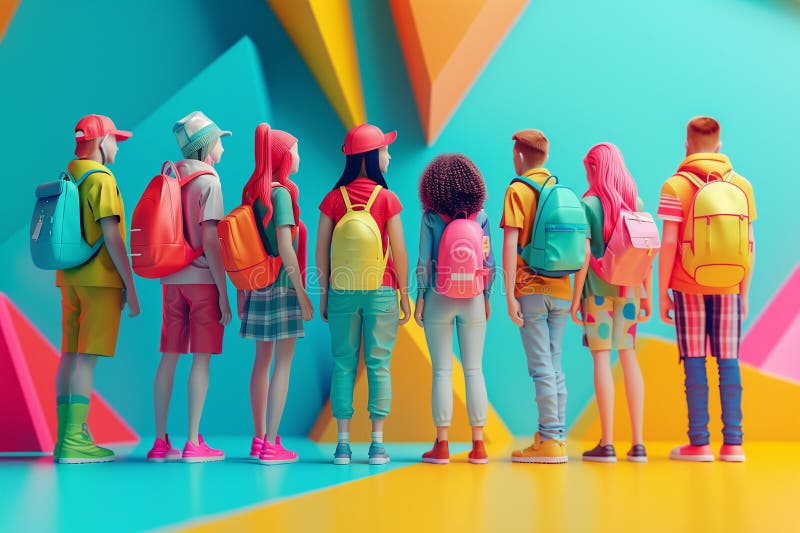 Students Engaging in Icebreaker Games Flat Design Front View Team ...