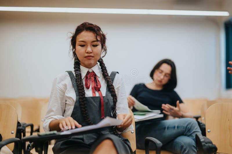 Students Engaging with Professor in Classroom Setting for Discussion ...