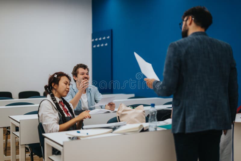 Students Engaging with Professor during an Interactive Classroom ...