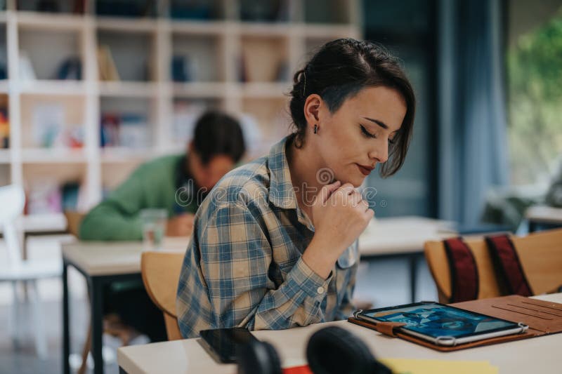 Students Engaging in Study Sessions at a Cozy Classroom Stock Photo ...