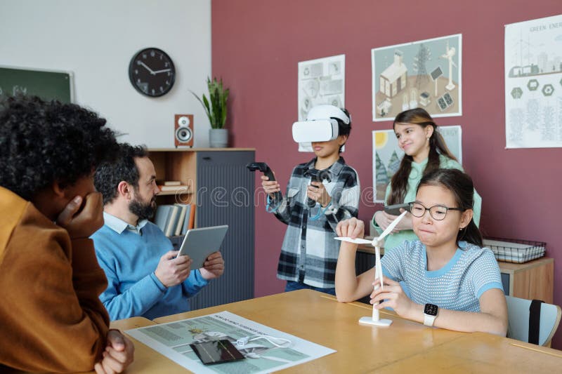 Exploring Technology and Science in Classroom Setting Stock Image ...