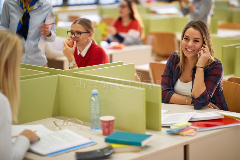 Students Enjoying in a Break of a Lecture. Smart Young People Study at ...
