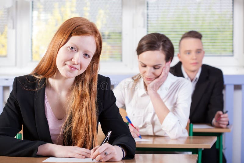 Students during Difficult Exam Stock Image - Image of high, school ...