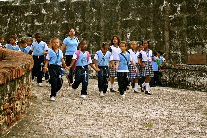 Students in Uniform with Sun Hats, Arequipa, Peru Editorial Stock Photo ...