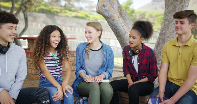 Students, Friends Outdoor and High School for Studying, Learning and ...