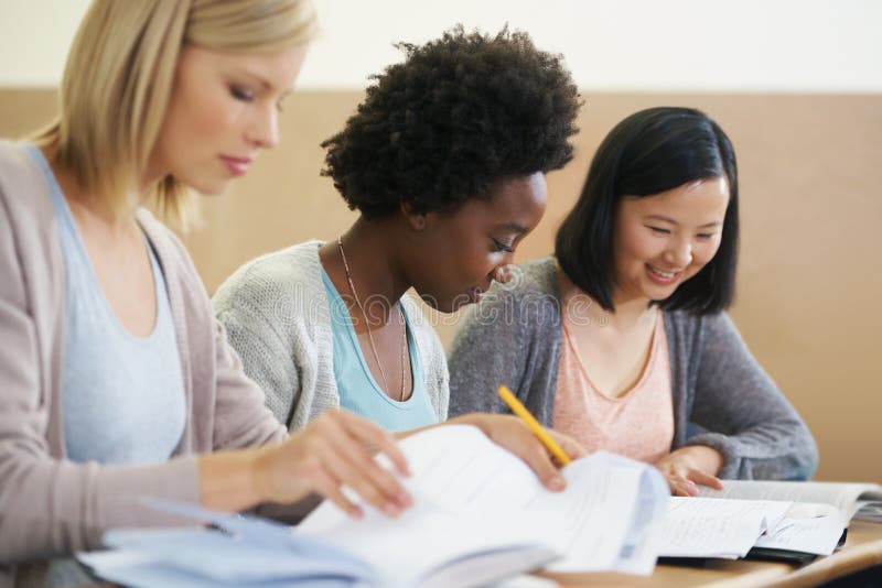 Students, Friends and Paperwork in University Lecture for Learning ...