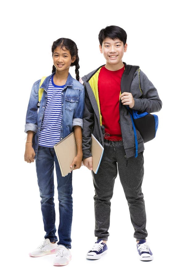 Students Friends Standing Together on a White Background Stock Photo ...