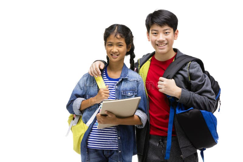 Students Friends Standing Together on a White Background Stock Photo ...