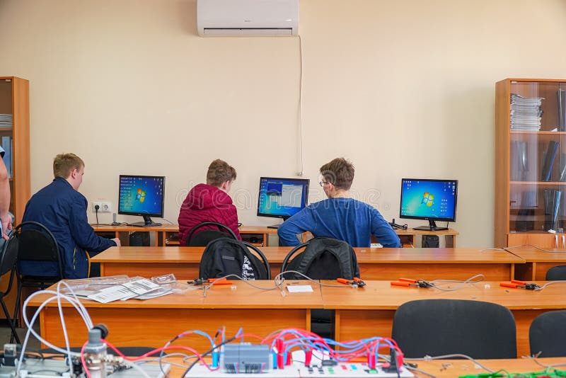 Students in Front of Computers in a Computer Class Editorial Image ...
