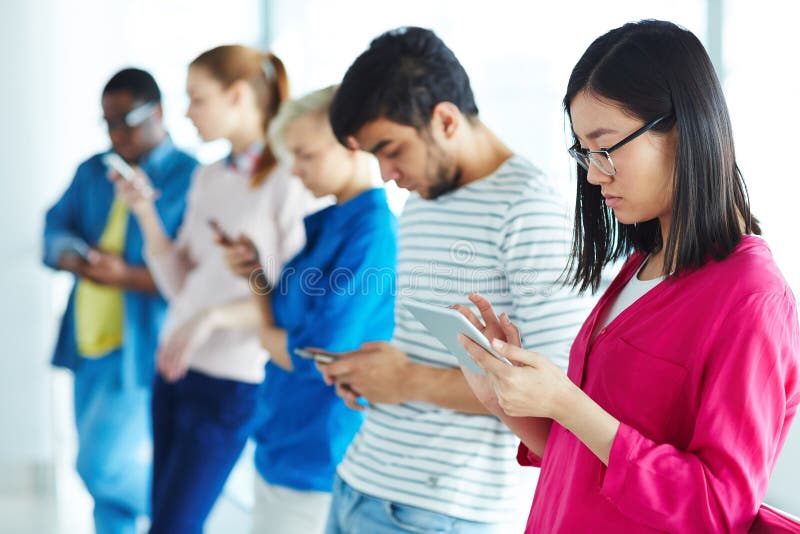 Students with gadgets stock image. Image of africanamerican - 71231839