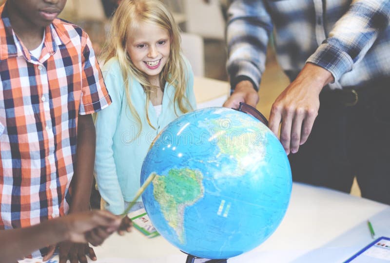 Students Geography Learning Classroom Concept Stock Image - Image of ...