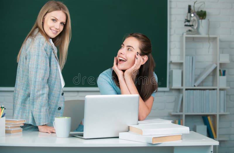Students Girls in Classroom at School College or University. Stock ...