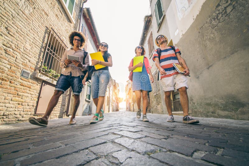 Students Going To University Stock Photo - Image of adult, multiracial ...