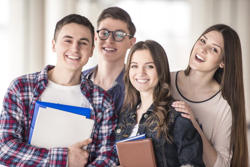 Three Students Studying and Learning in a Train Station Stock Image ...