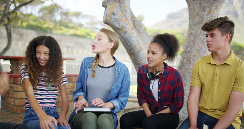 Students, Group Outdoor and High School for Studying, Learning and ...