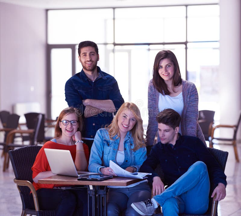 Students Group Standing Together As Team Stock Image - Image of female ...
