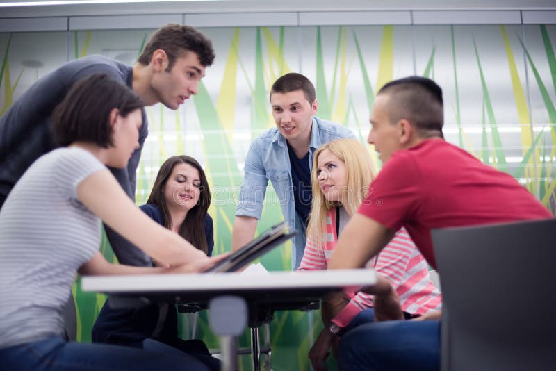 Students group study stock image. Image of office, female - 71864619