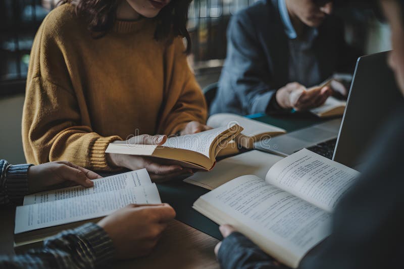 Students Group Studying Together Books Education Learning University ...