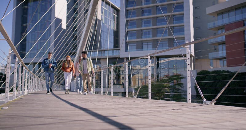 Students, Group and Walking in City with Diversity, Talk and Ready for ...