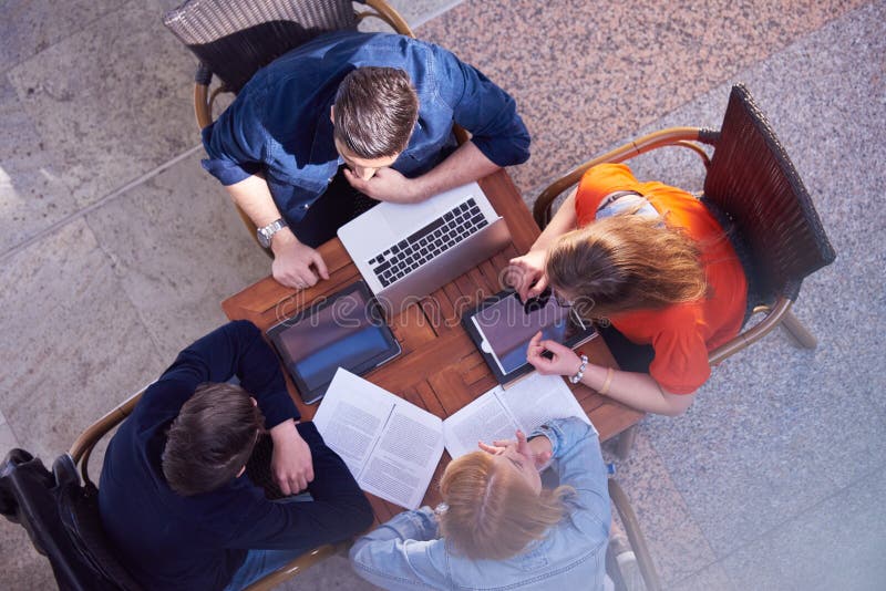 Students Group Working on School Project Together Stock Photo - Image ...