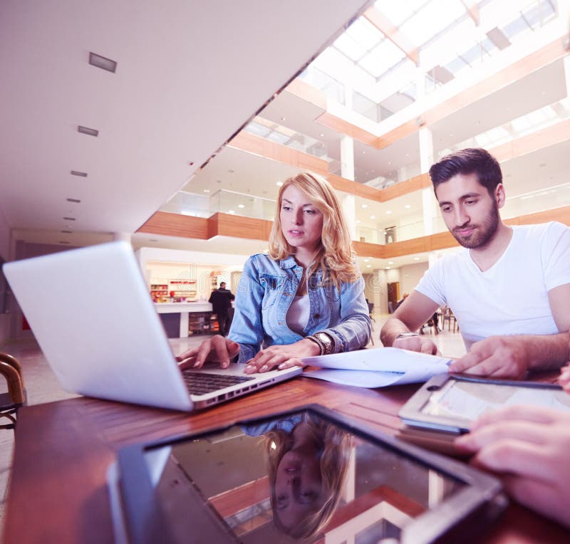 Students Group Working on School Project Together Stock Image - Image ...