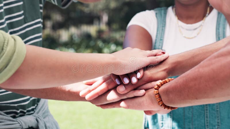 Students, Stack and Hands for Education, Teamwork and Collaboration for ...