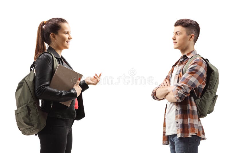 Students Having Conversation Isolated Stock Photos - Free & Royalty ...
