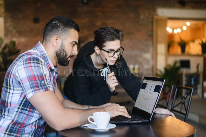 Students Having Discussion at the Cafe Stock Image - Image of netbook ...