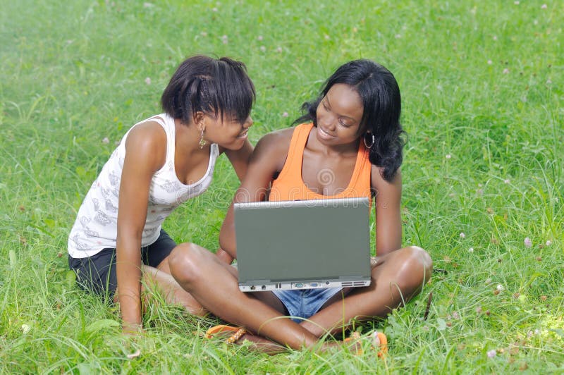 Students having fun stock image. Image of green, information - 16385133