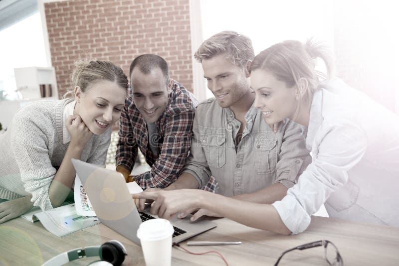 Students Having Fun on a Laptop Stock Photo - Image of caucasian ...