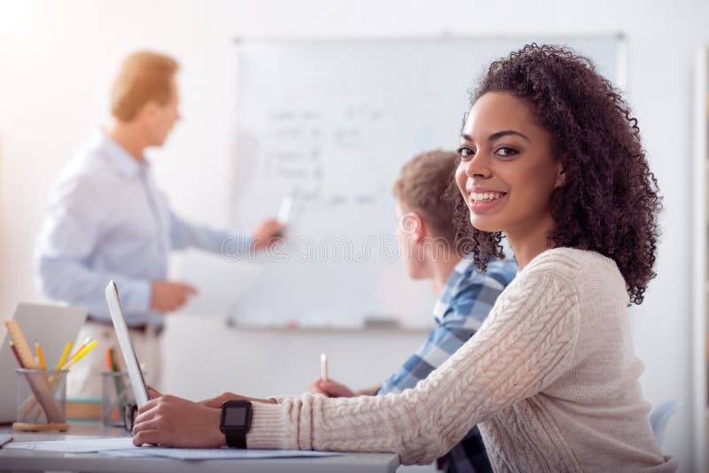 Students having the lesson stock photo. Image of afro - 71283314