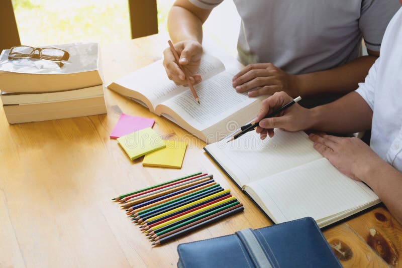 Students Helps Friend Teaching and Learning Subject Additional I Stock ...