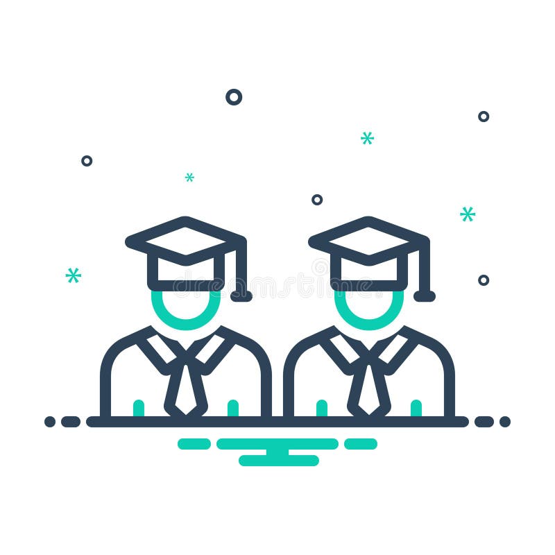 Mix Icon for Students, Scholarship and Education Stock Vector ...