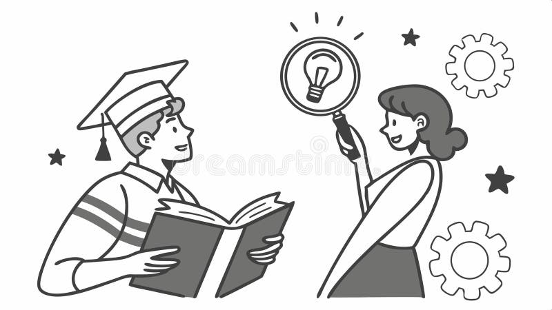 Students with Idea Bulb, Education, Learning, and Creative Thinking ...