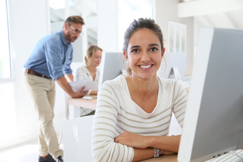 Students in Informatics Class with Professor Stock Image - Image of ...