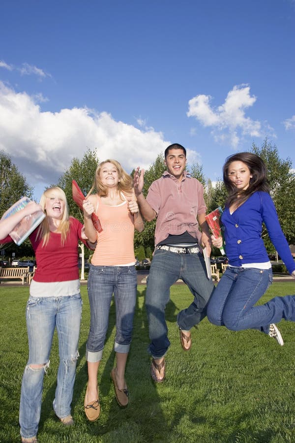 Students Jumping stock image. Image of learning, jumping - 7558553