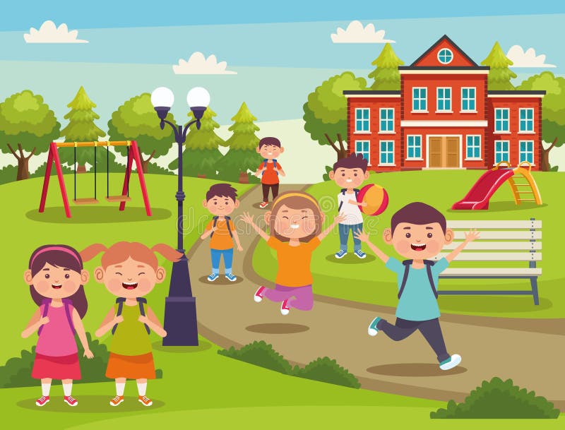 Students kids playing stock vector. Illustration of children - 213831320