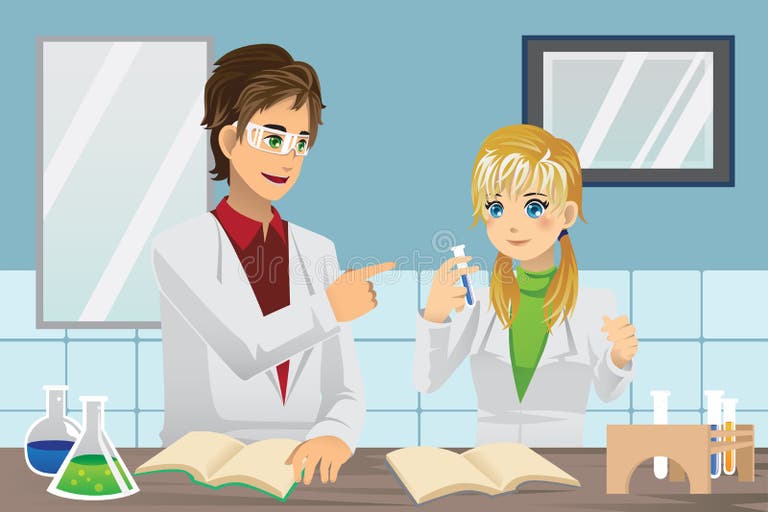 Students in lab stock vector. Illustration of college - 25596934