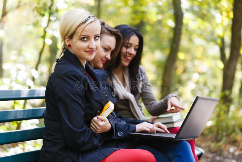 Students and Laptop stock image. Image of enjoy, joyful - 34428257