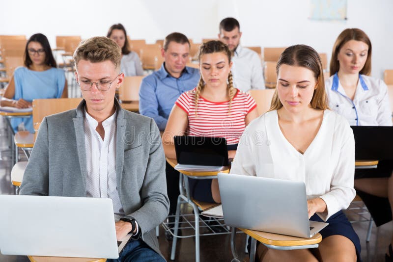296 Students University Classroom Laptops Stock Photos - Free & Royalty ...