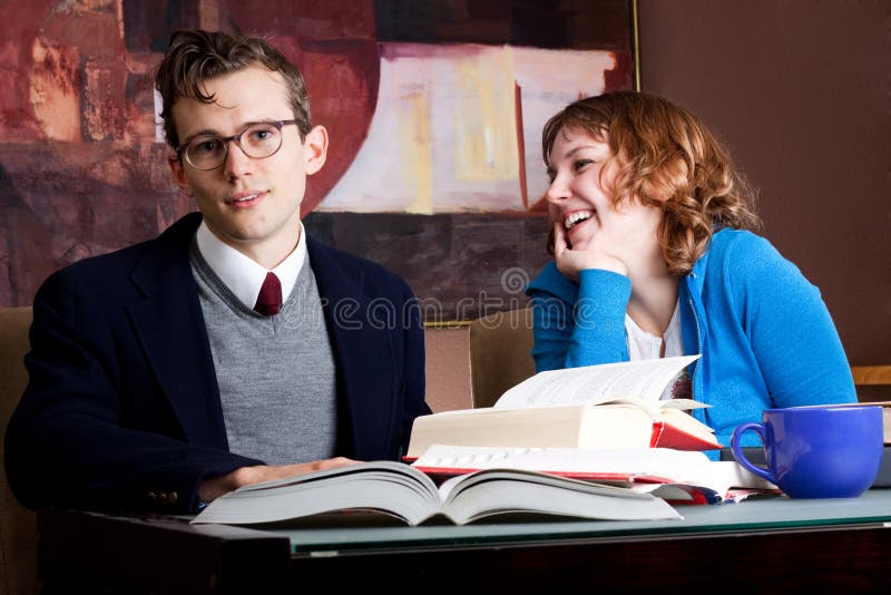 Students Laughing and Studying Stock Image - Image of nerd, revision ...