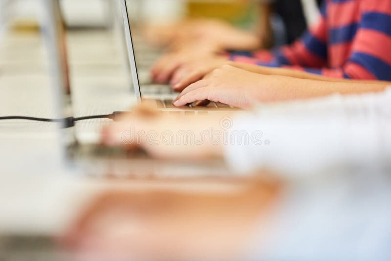 Students Learn on Laptop Computer Stock Photo - Image of students ...