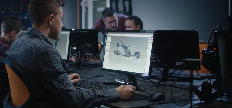 Students Learning 3D Design Stock Image - Image of boys, desks: 177515593